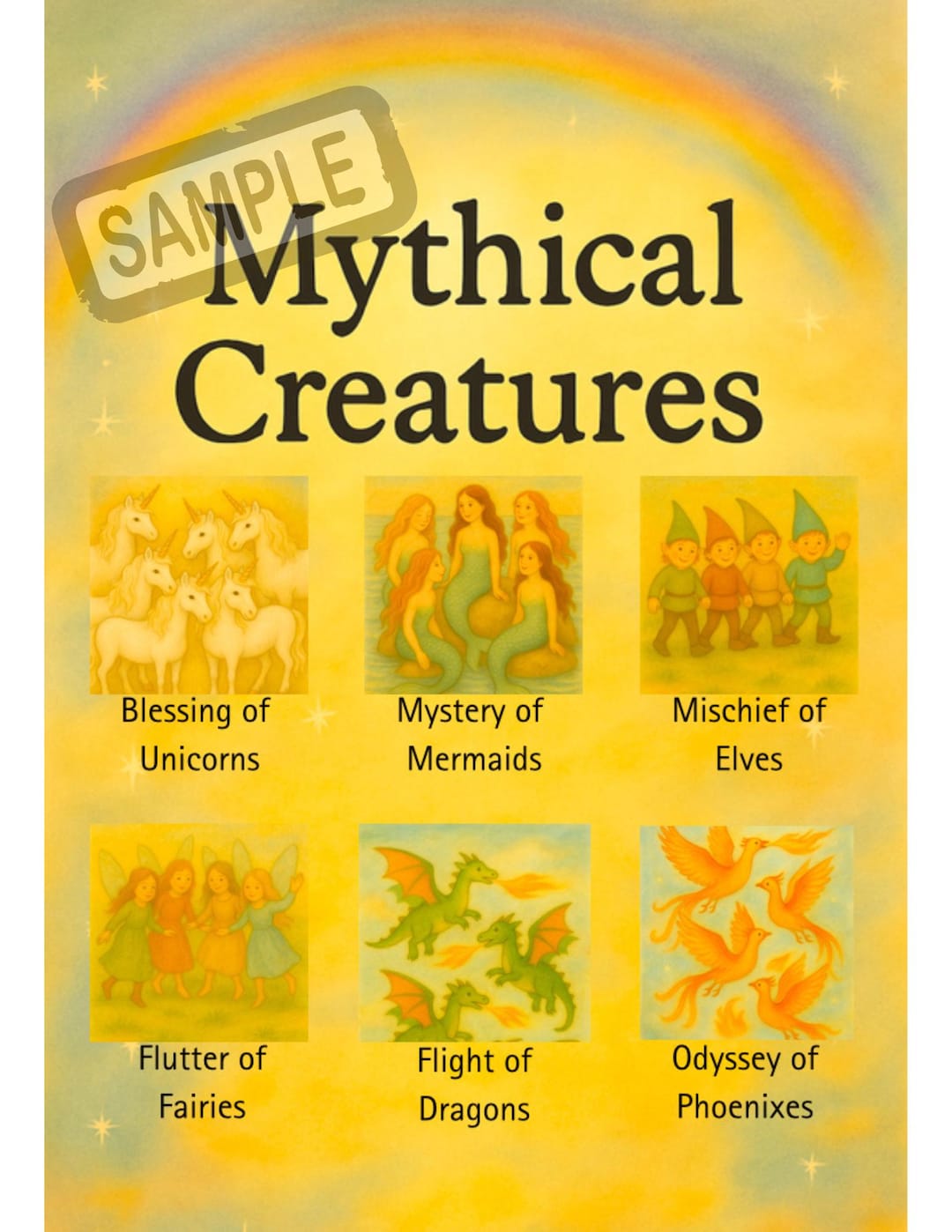 Mythical Creatures Printable Poster - Etsy