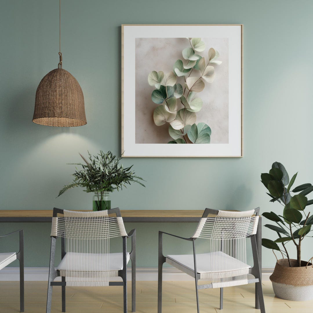 Sage Whisper Green Botanical Wall Art | Minimal Nature Interior Art ...
