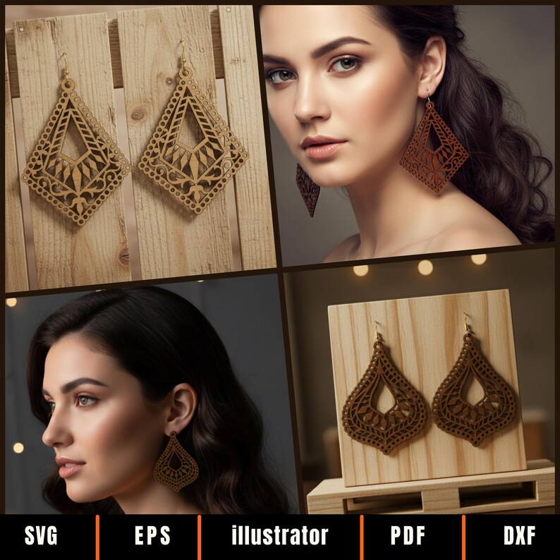 Earring Svg Bundle, Laser Cut Files Earrings, Wood Earring Svg, Mega ...
