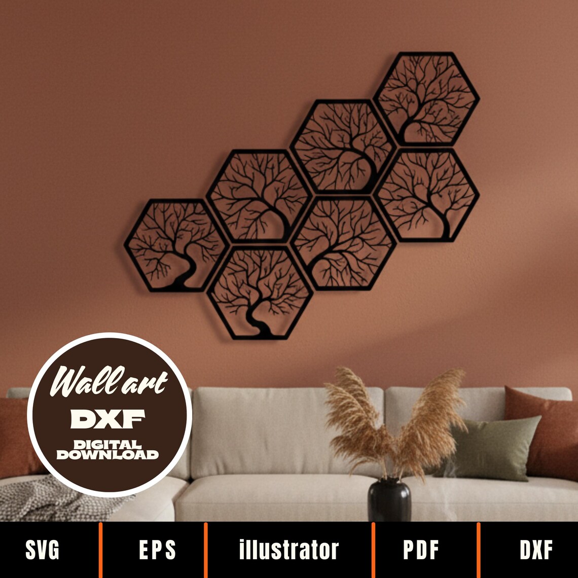 Tree Branch Laser Cut Svg Dxf Files, Wall Art Bundle Set, Home Decor ...