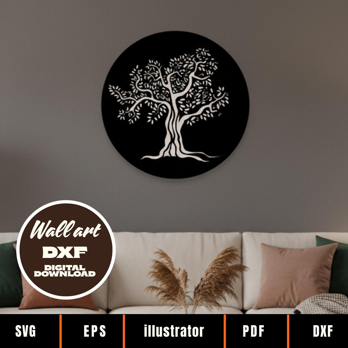 Tree Branch Laser Cut Svg Dxf Files, Wall Art Bundle Set, Home Decor ...