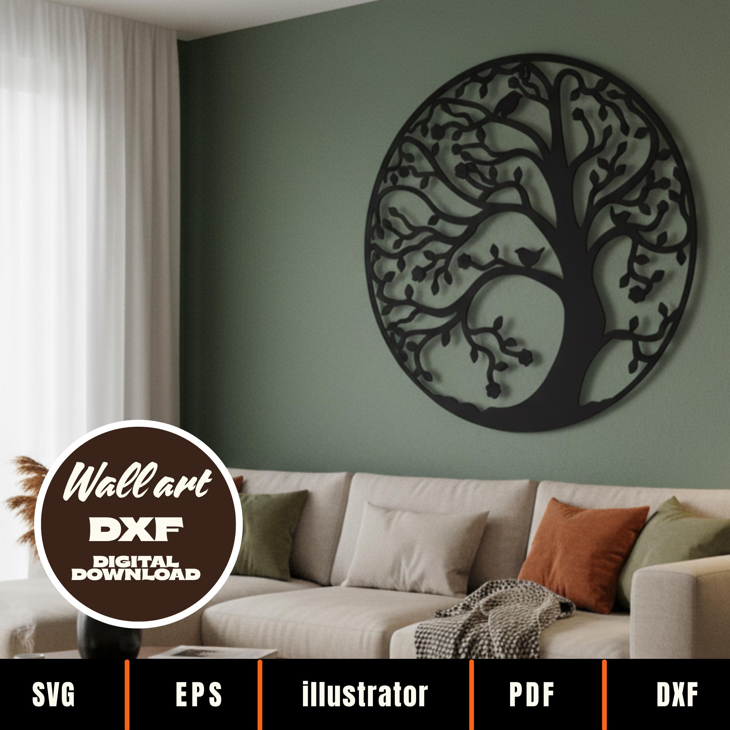 Tree Branch Laser Cut Svg Dxf Files, Wall Art Bundle Set, Home Decor ...