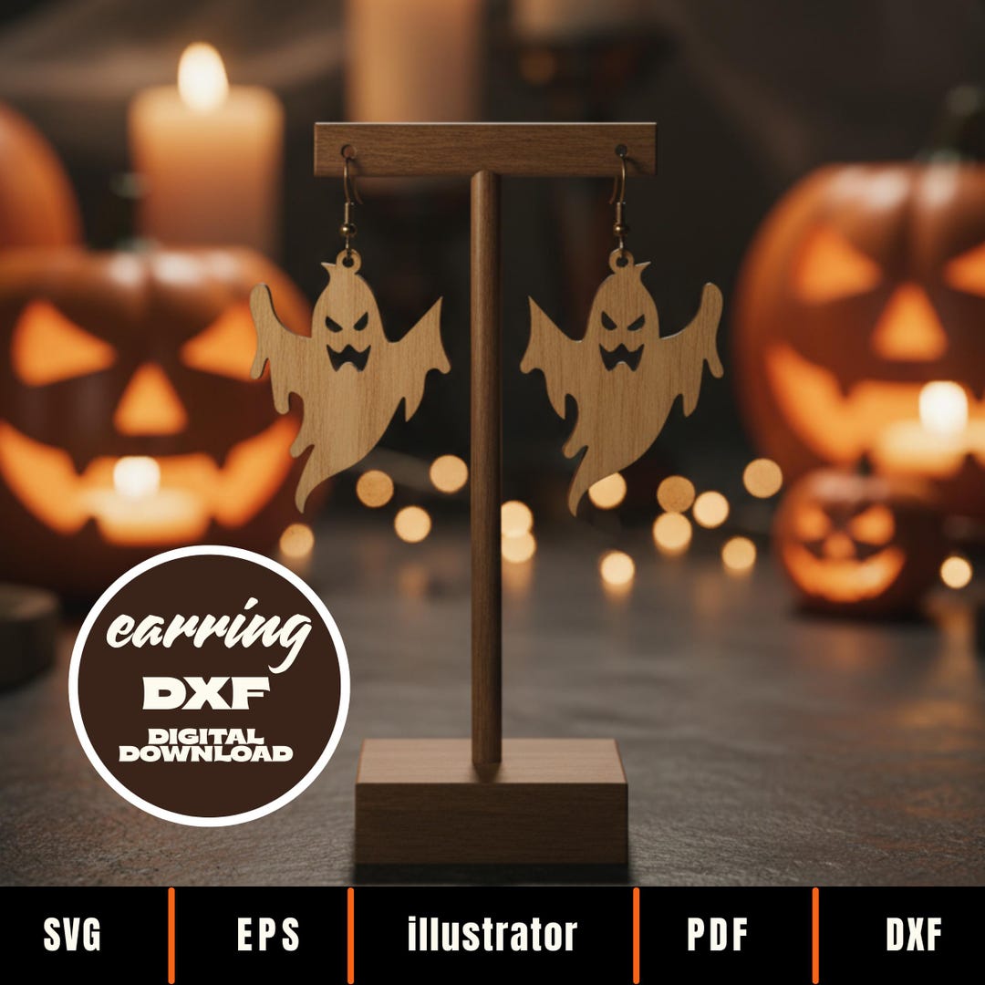 Ghost Halloween Earring Laser Cut File SVG DXF (digital Download) - Etsy