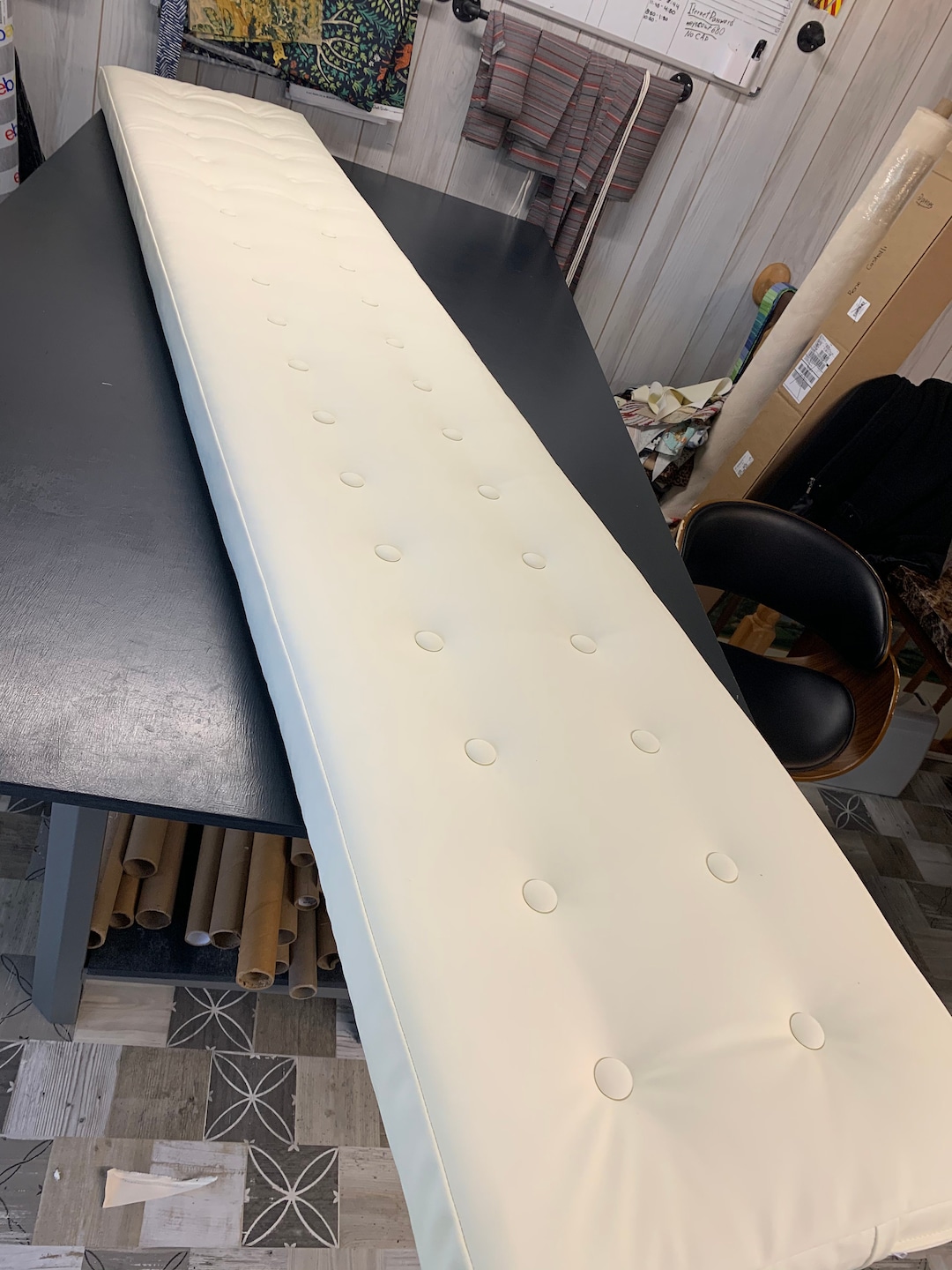 Custom Bench Cushions With Tufted Covered Buttons in a Variety of ...