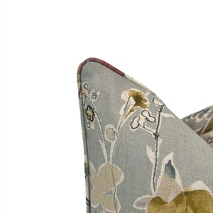 Floral Pillow Cover in Spa Blue Botanical Kira Mist Fabric - Etsy