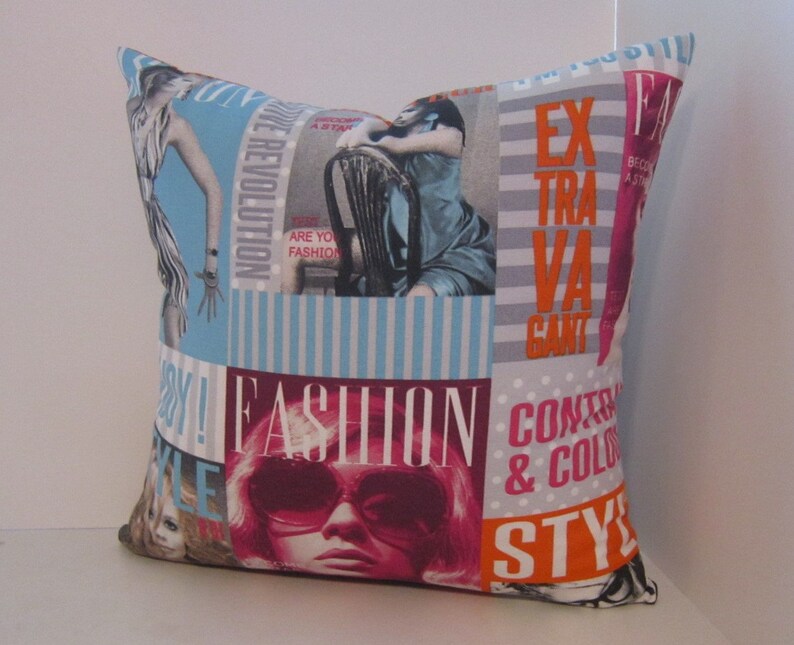 Retro Pillow Cover in Fashion Magazine | Etsy