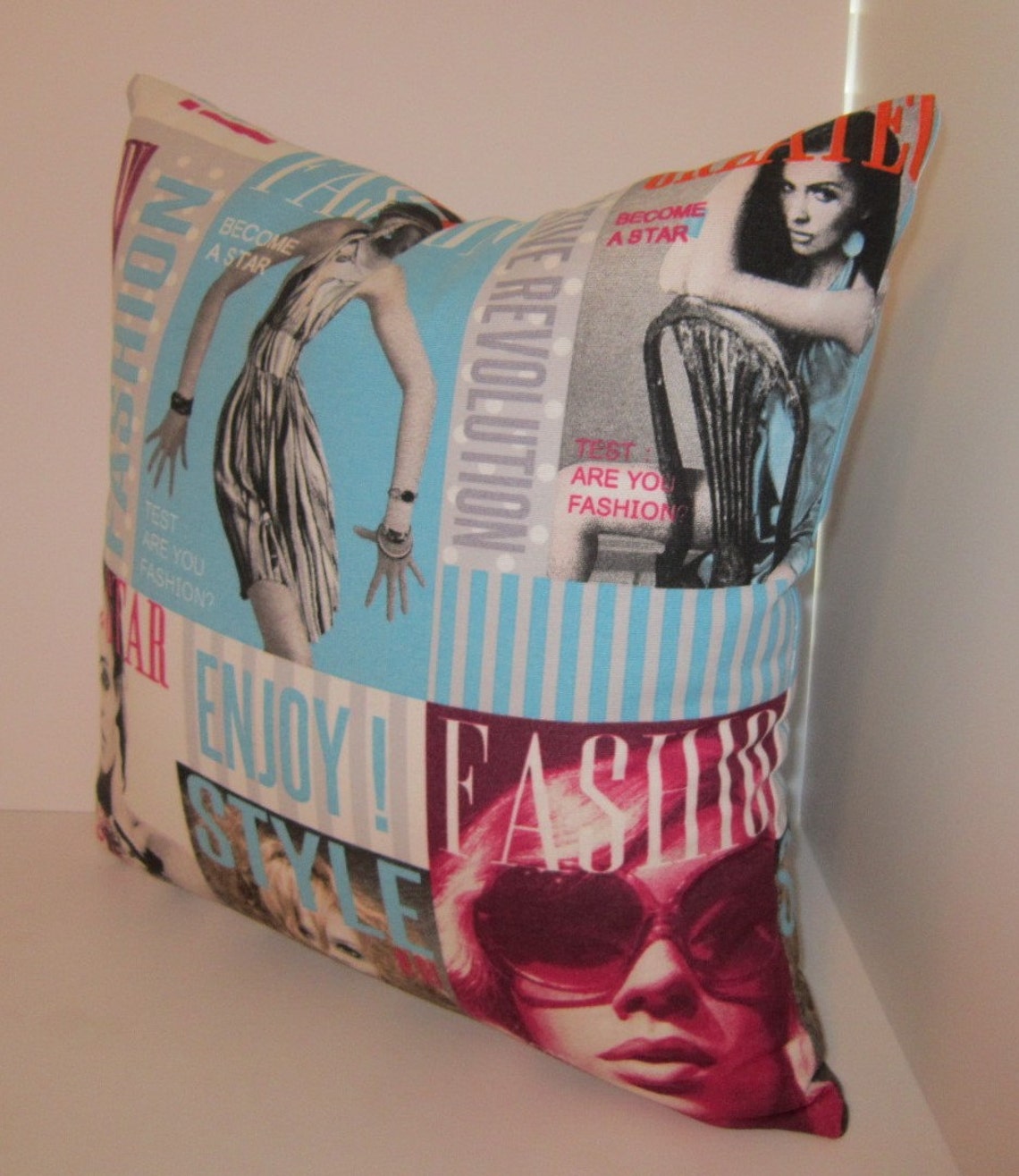 Retro Pillow Cover in Fashion Magazine | Etsy