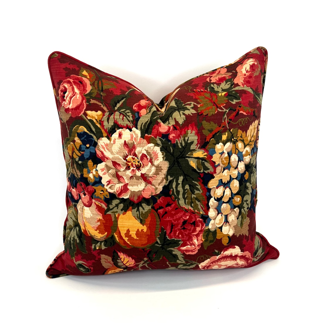 Queensland in Crimson Decorative Pillow Cover - Etsy