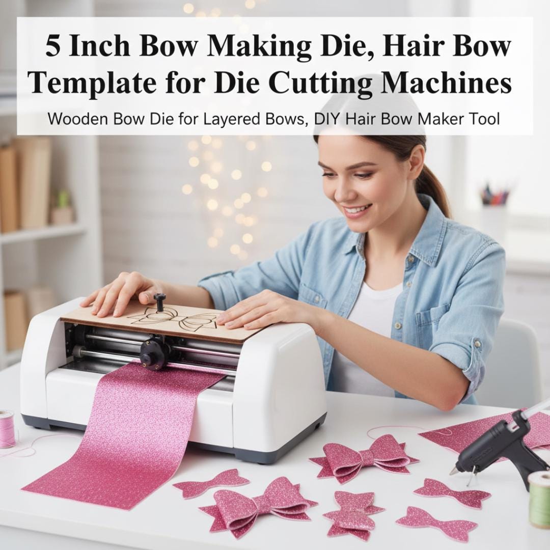 5 Inch Bow Making Die, Hair Bow Template for Die Cutting Machines ...