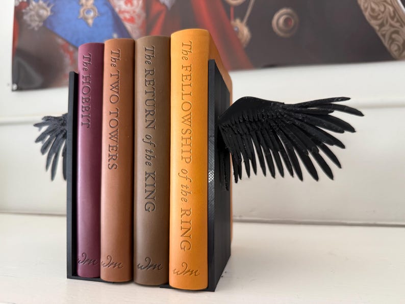 Gothic Black Angel Wing Bookends – 3D Printed STL File (digital ...
