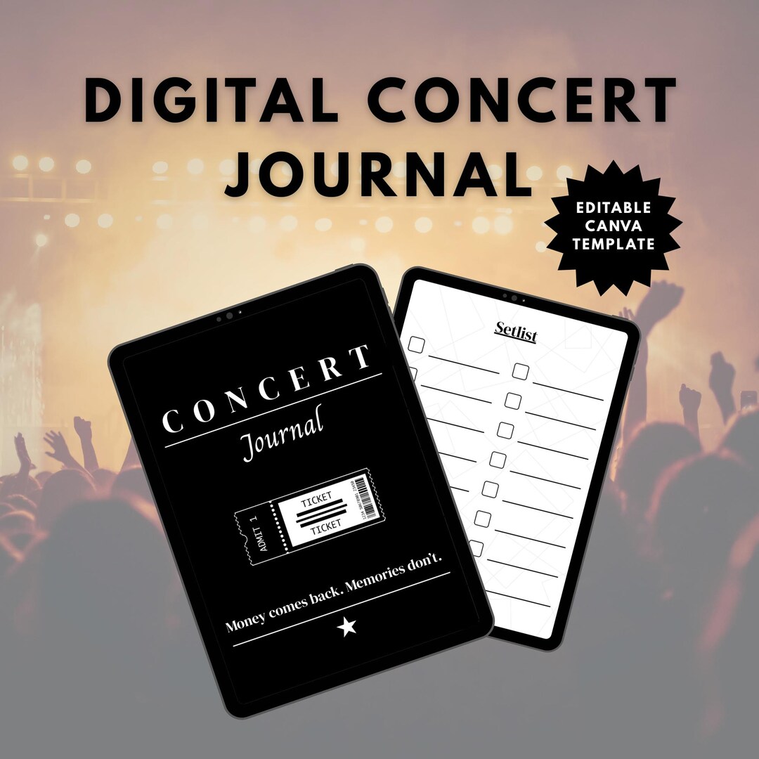 Digital Concert Journal | Printable Scrapbook for Fangirls | Music Tour ...