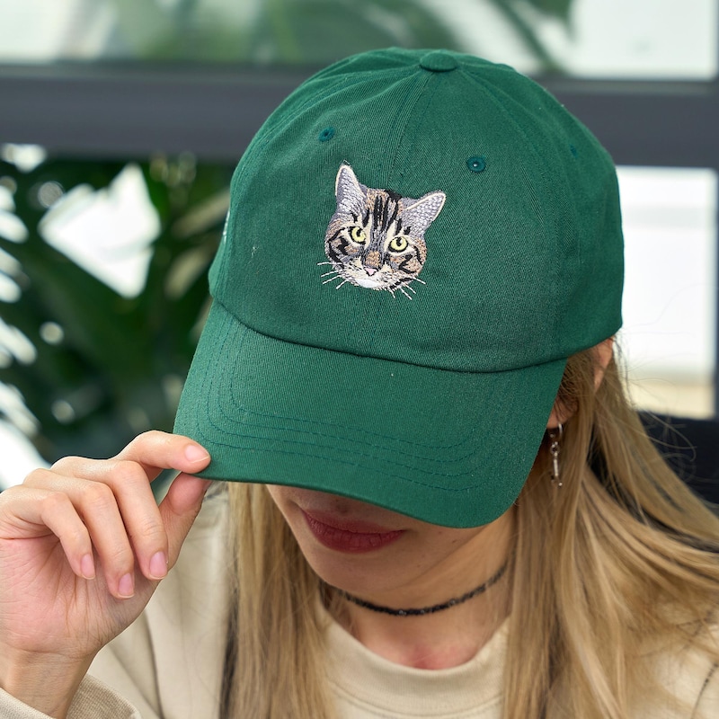 Embroidered Cat Cotton - Etsy