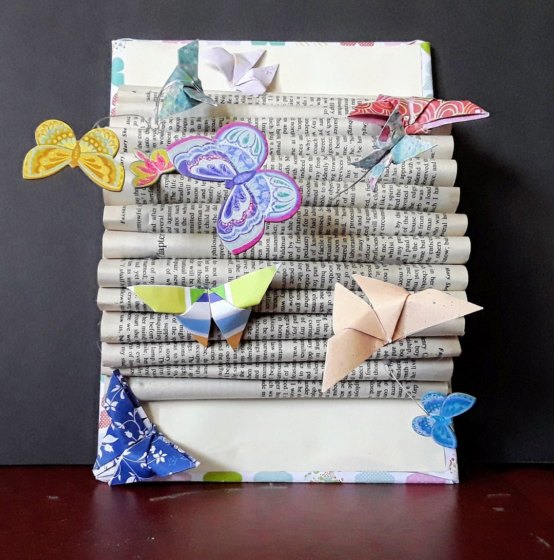 Altered/folded Book Art Sculpture With Colorful Origami Folded ...