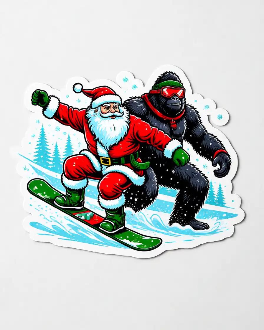 Santa Adventure Sticker Pack – Bigfoot, Dragon, T-rex, Alien ...
