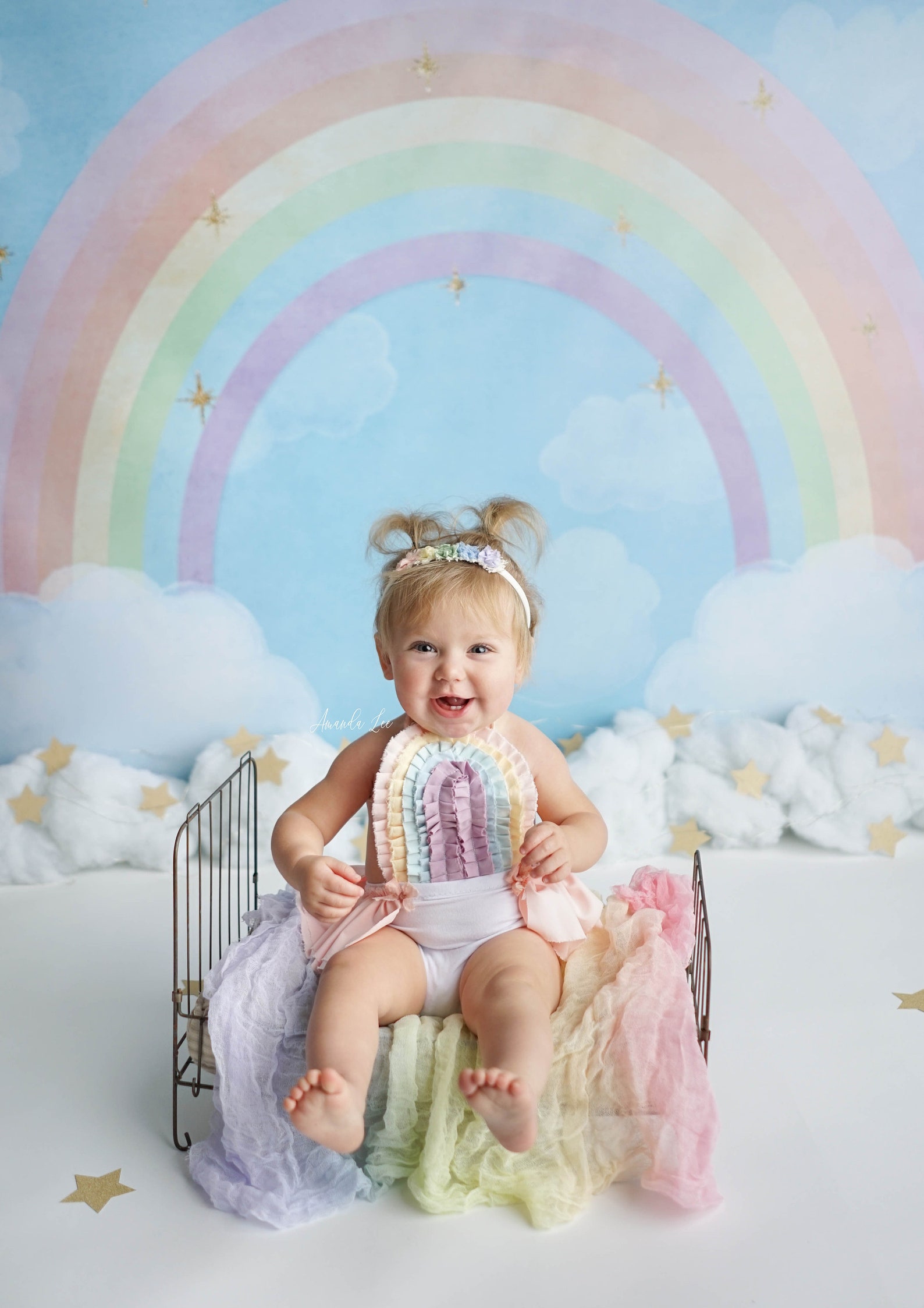 Rainbow Sitter Romper / 6-12 Months / Cake Smash Outfit - Etsy