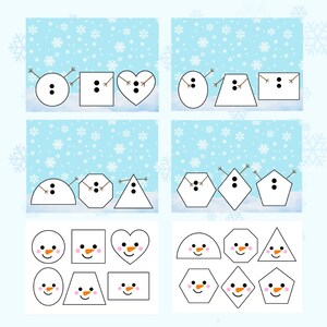 Snowman Head Shape Matching Activity | Winter Printable | Shape ...