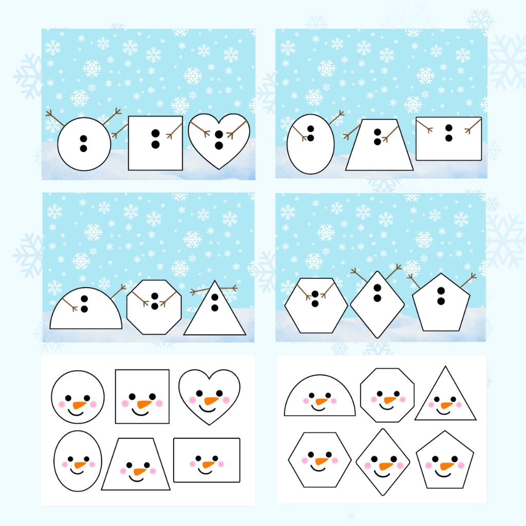 Snowman Head Shape Matching Activity | Winter Printable | Shape ...