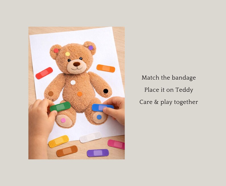Teddy Bear Bandage Printable | Pretend Play Activity (digital Download ...