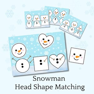 Snowman Head Shape Matching Activity | Winter Printable | Shape ...
