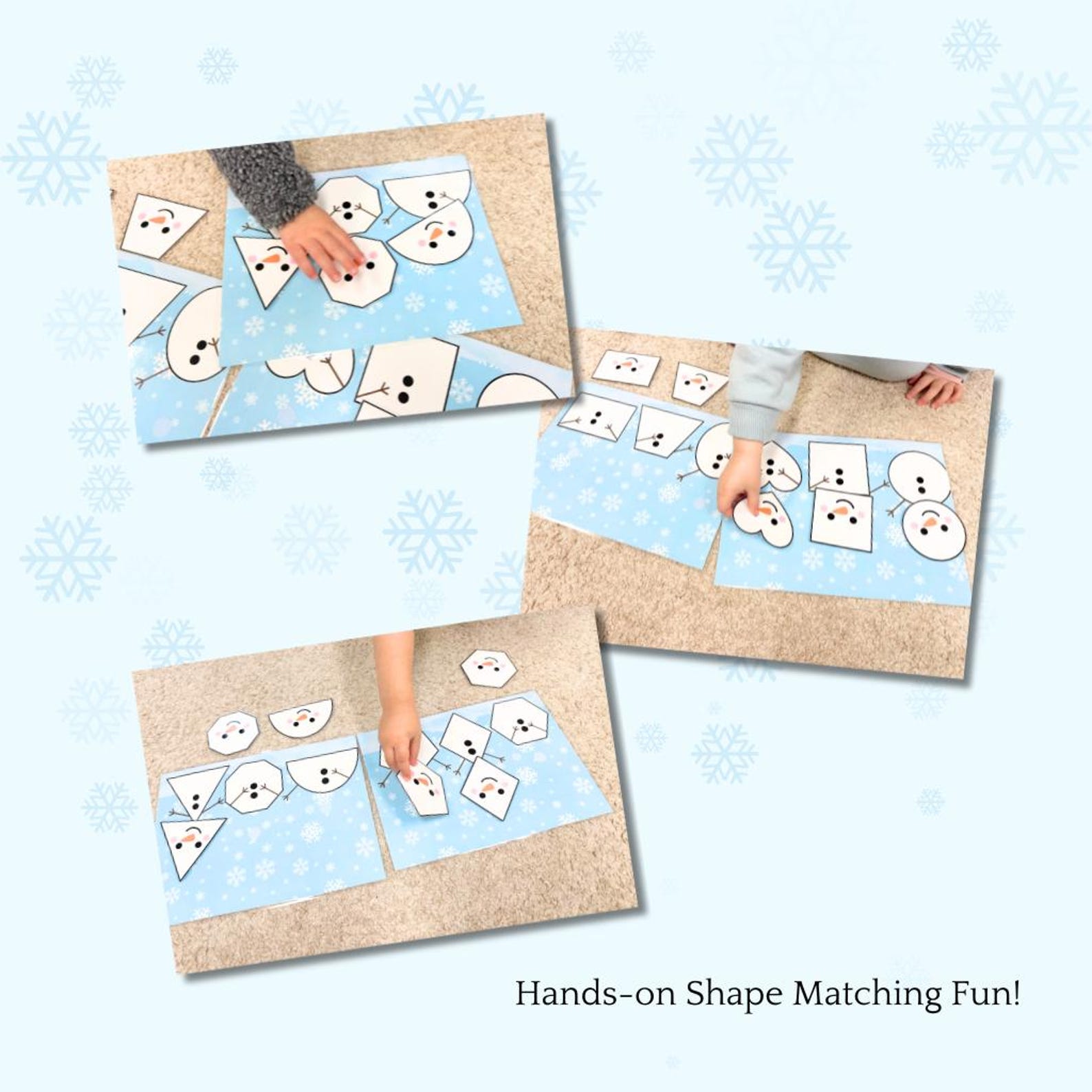 Snowman Head Shape Matching Activity | Winter Printable | Shape ...