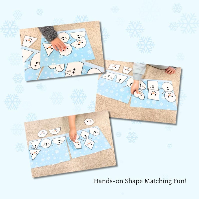 Snowman Head Shape Matching Activity | Winter Printable | Shape ...