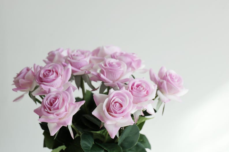 Realistic Soft Touch Rose Stem, 16.5-inch Faux Single Rose for Romantic ...