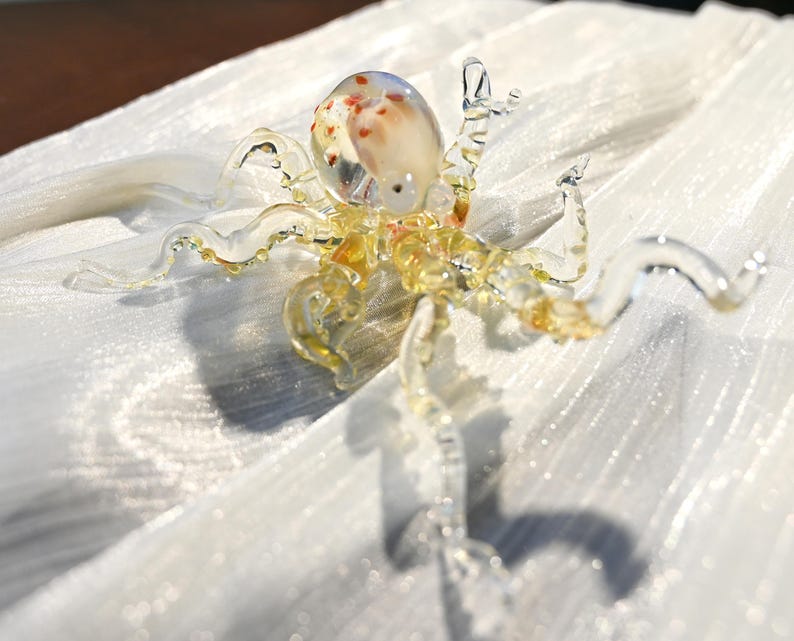 Handmade Glass Octopus Sculpture | Ocean Decor, Marine Gift - Etsy