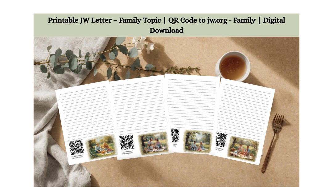 JW Letter Template: Family Theme (digital Download) - Etsy UK