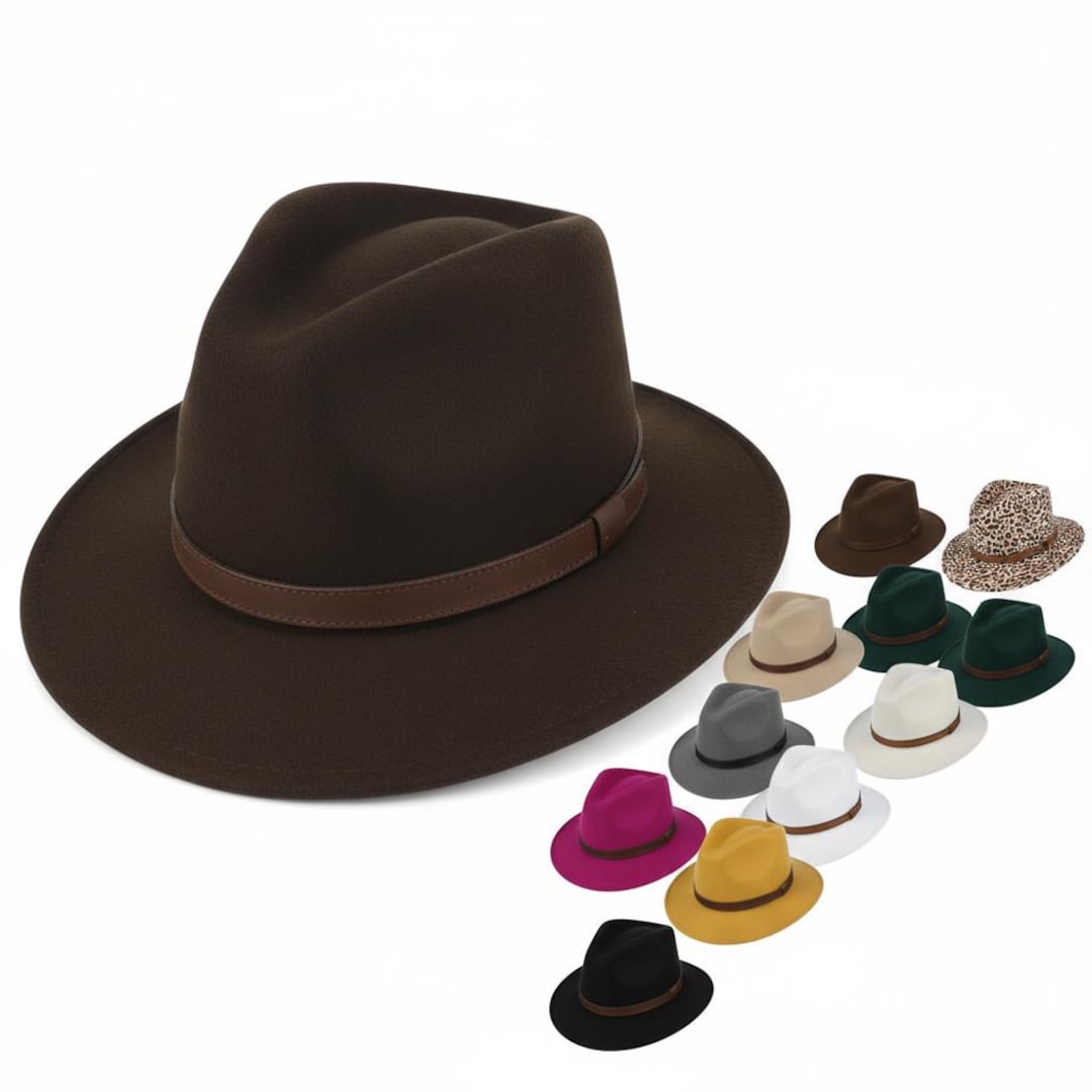 Wool Fedora Hat | Wide Brim, Crushable, Packable, Mens Travel Fedora - Etsy