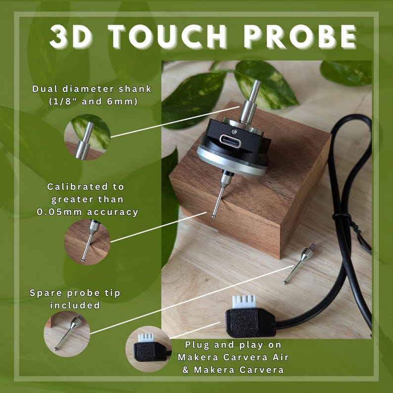 Carvera CNC 3D Touch Probe double tige 1/8" et 6 mm - Etsy France