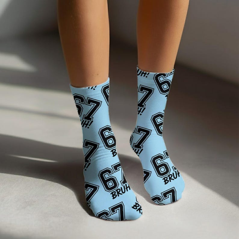 67 Socks, Funny 67 Gift, Six Seven Meme Funny Socks, 67 Christmas Gift ...