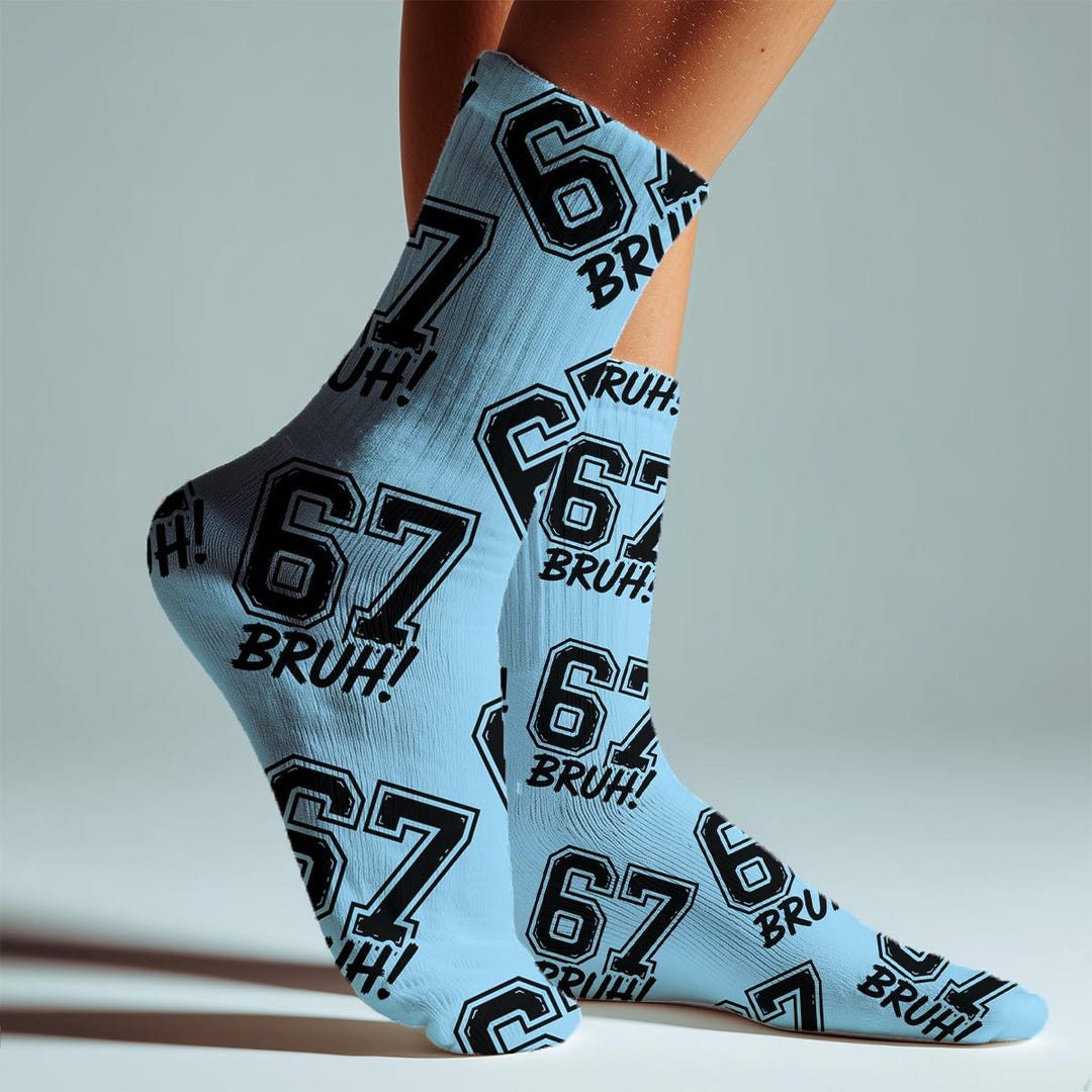 67 Meme Socks, Funny Gen Z Gift, Comfortable Polyester Blend - Etsy