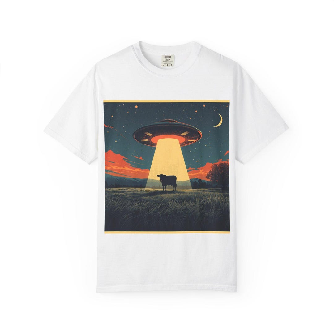 UFO Unisex Garment-dyed T-shirt - Alien Spaceship Sci-fi Tee ...