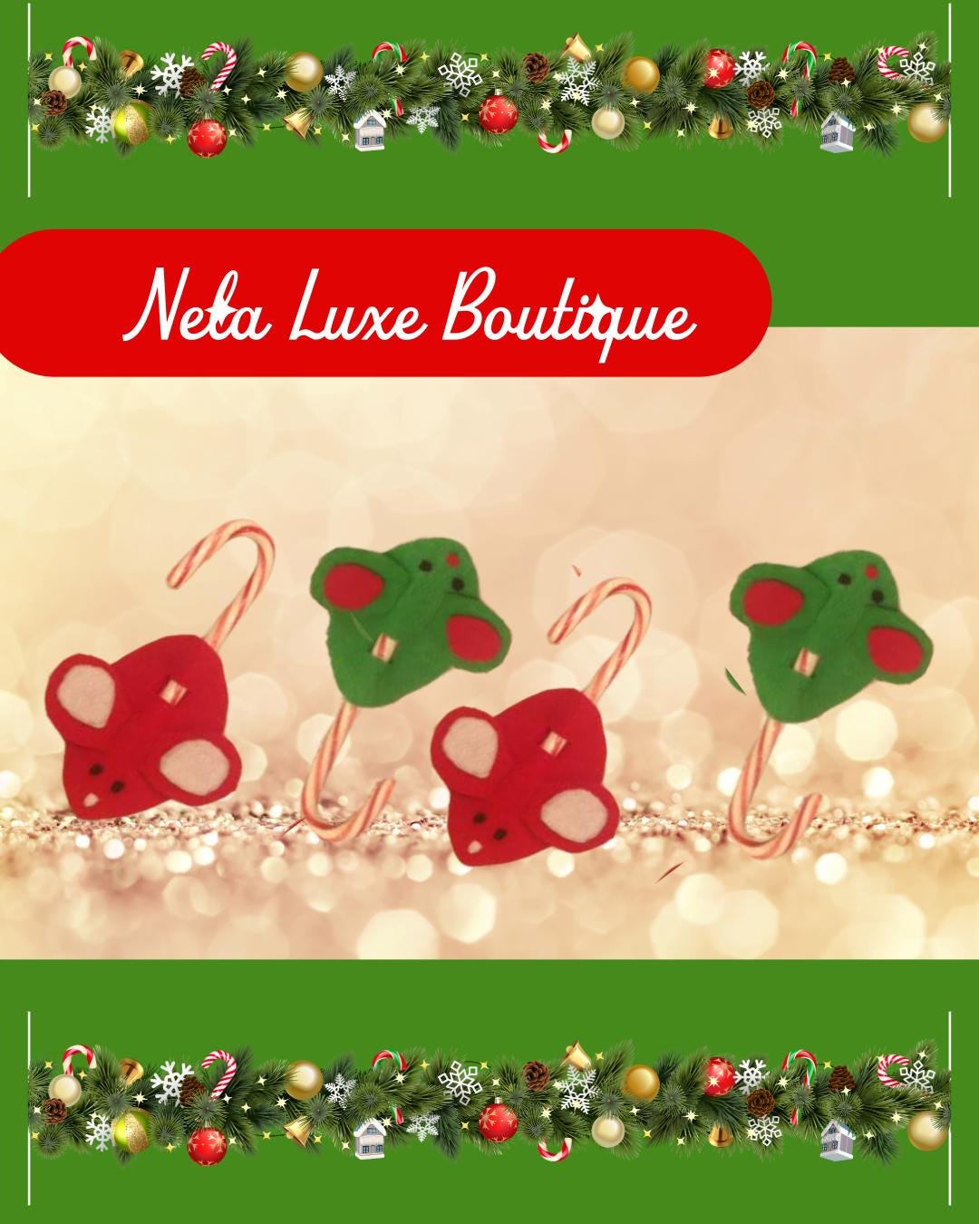 Handmade Felt Candy Cane Mice Ornaments: Festive Holiday Decor - Etsy