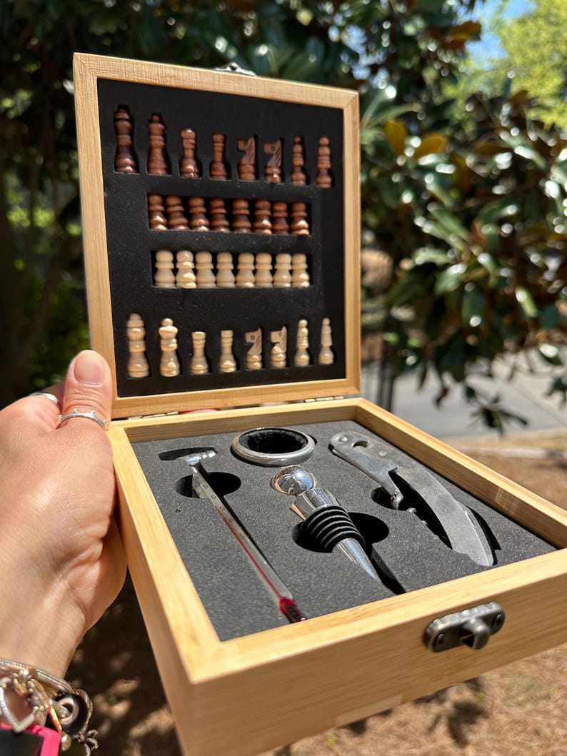 Juego De Chess + Set Para Vino - Etsy