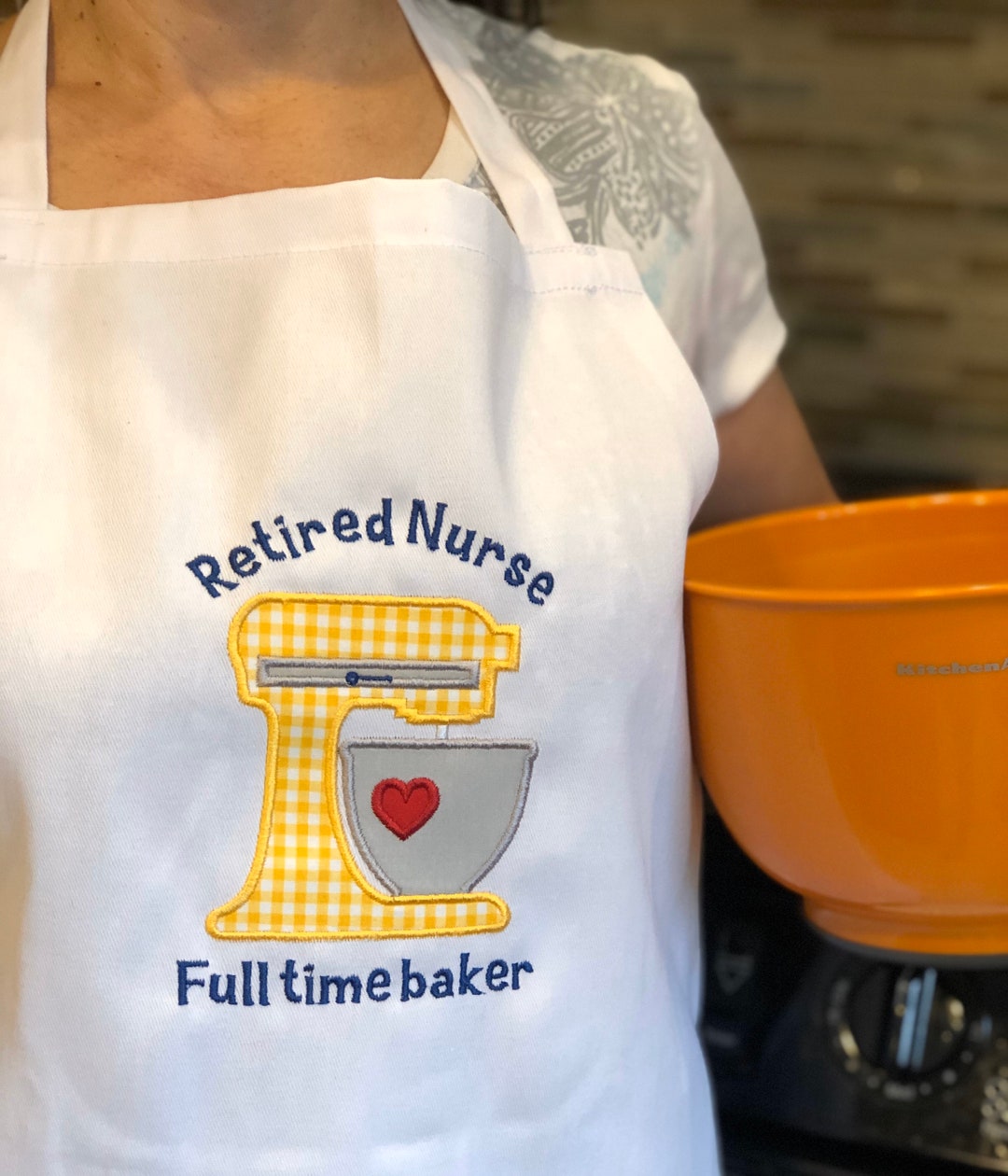 Personalized Embroidered Apron, Mixer Embroidered Apron - Etsy