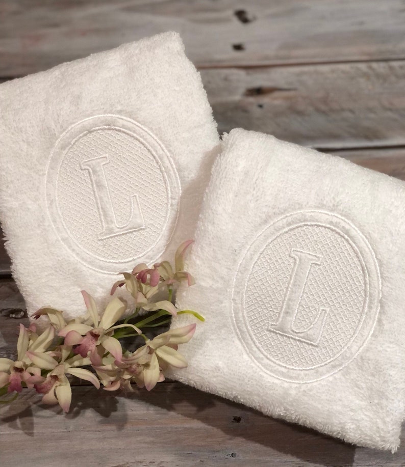 Embossed Monogrammed Hand Towel - Etsy