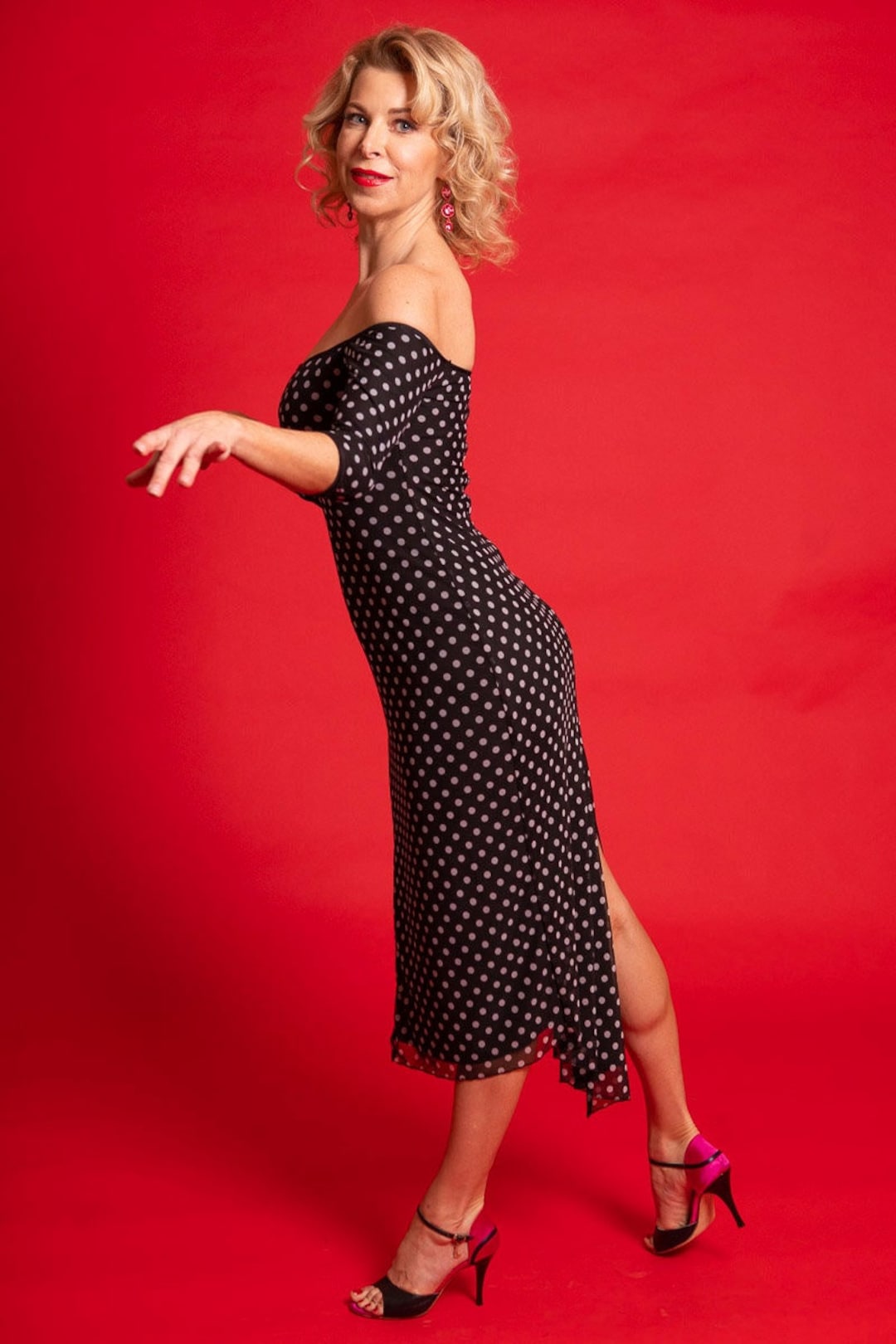 Argentine Tango Performance Dress, Stage Ballroom Latin Dress. Side ...