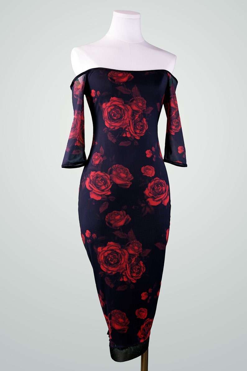 Tango Dress Argentine Tango Milonga Salon Dance Latin off Shoulder ...