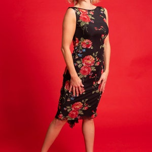 Argentine Tango Lace Dress Milonga Ballroom Latin Dance Ruched Low Back ...