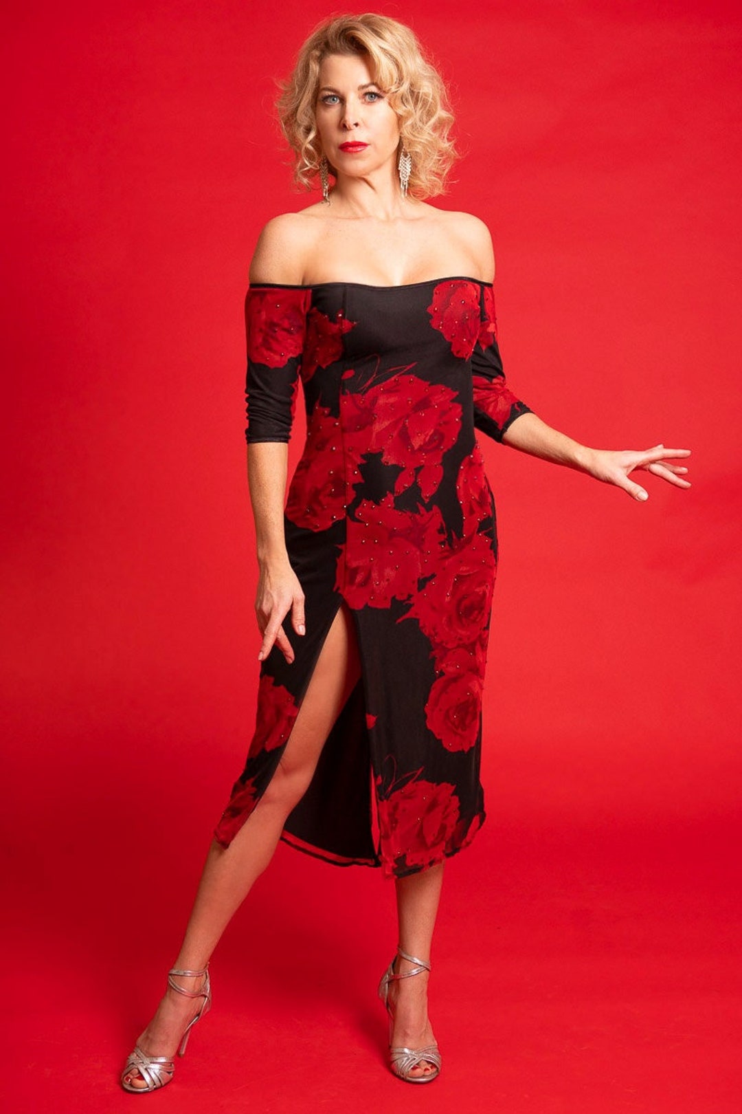 Argentine Tango Performance Dress, Stage Ballroom Latin Dress. Side ...