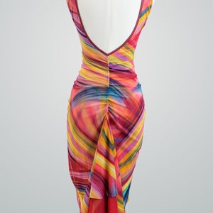 Argentine Tango Dress Boat Neck Front Open Low Back Ruched Paneled ...