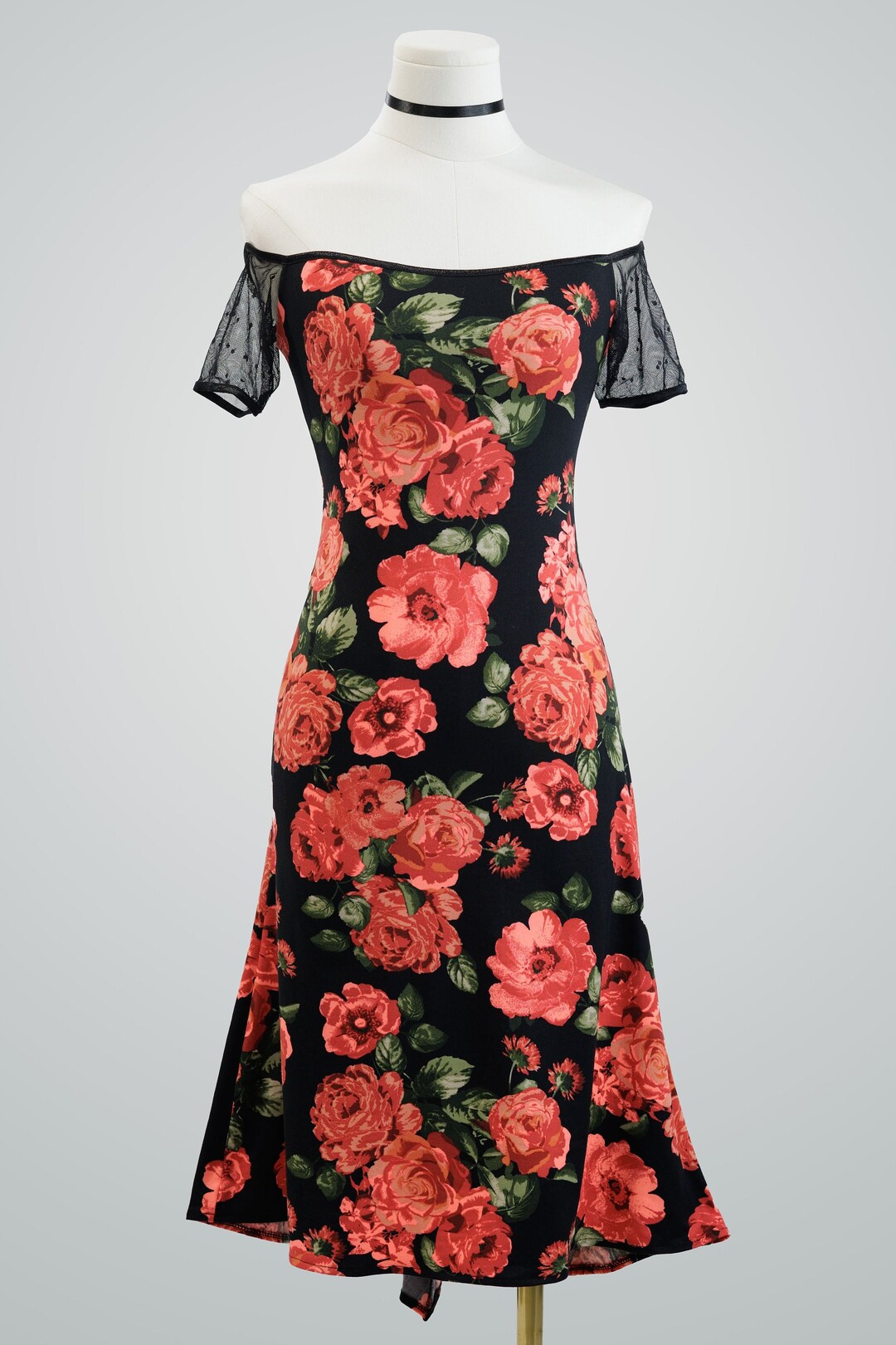 Tango Dress Showcase Ballroom Latin Argentine Dance Salsa off Shoulder ...