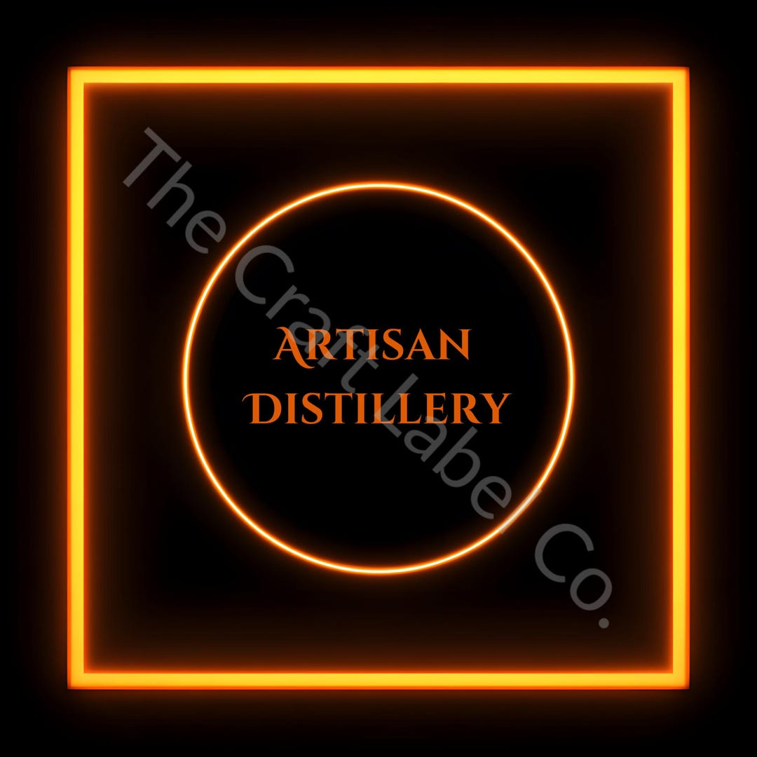 Neon Gin Label Template: Modern Craft Distillery Design (digital ...