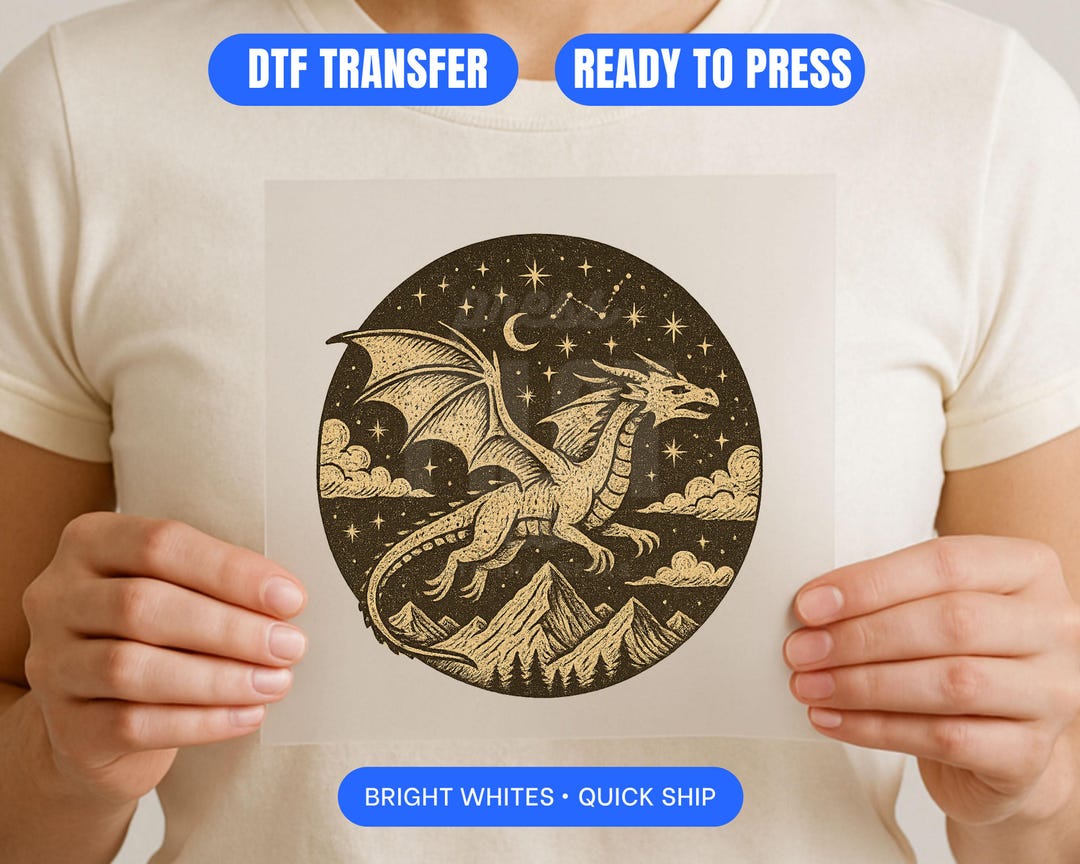 Mystical Dragon DTF Transfer: Fantasy Constellation, Ready to Press - Etsy