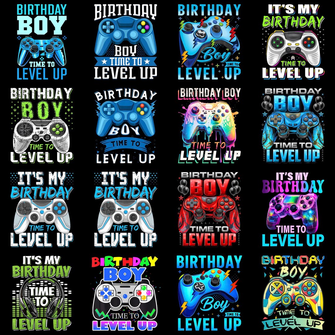 Level up Birthday Boy PNG, Funny Matching Gamer Party Clipart, Video ...