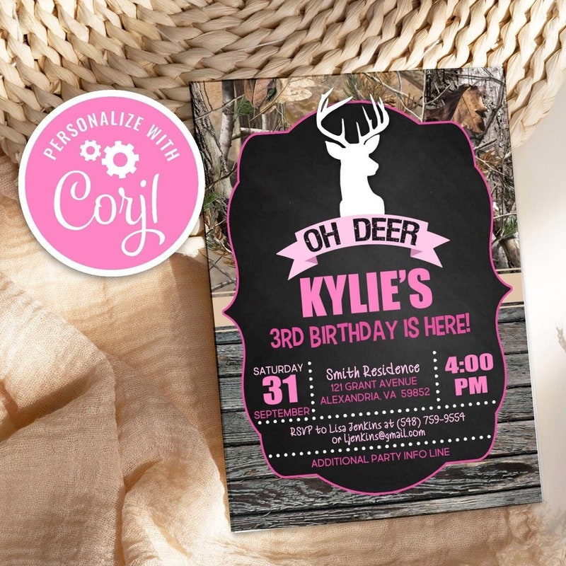 Pink Hunting Invitation - Etsy