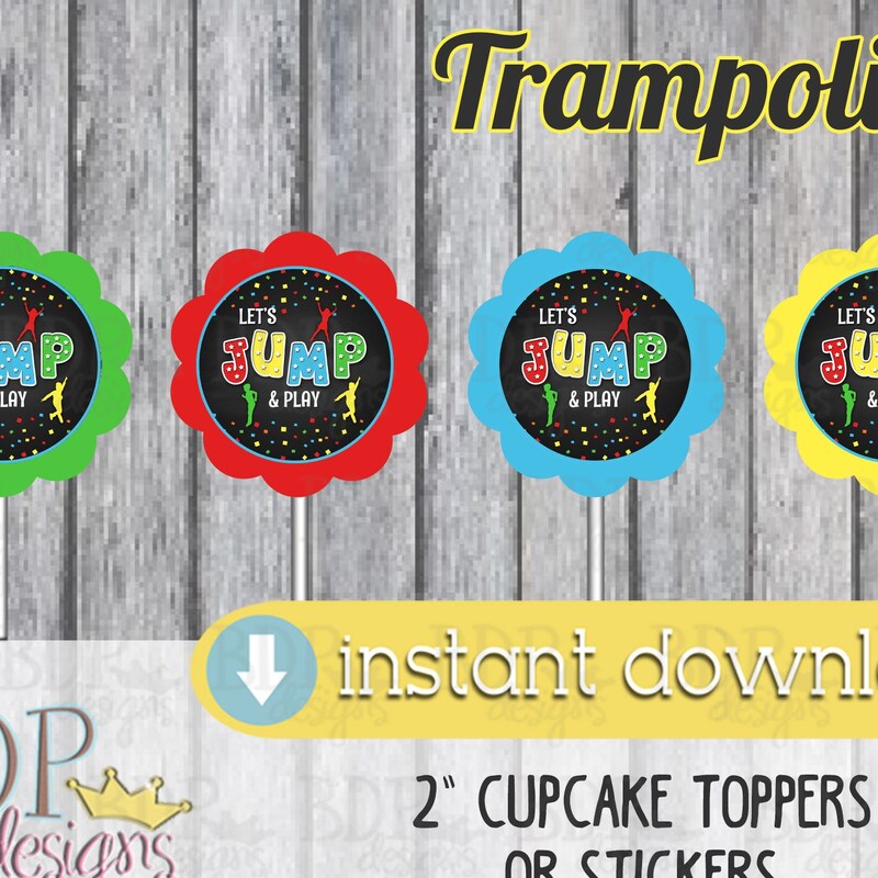 Trampoline Cupcake Toppers - Etsy
