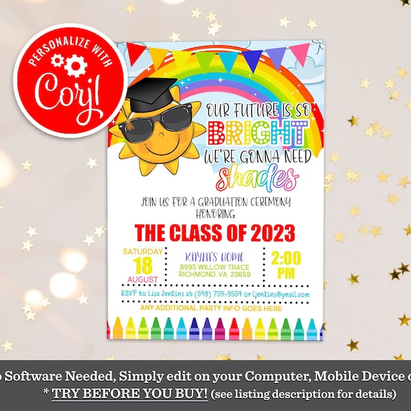 Our Future is Bright Graduation Invitation - Etsy