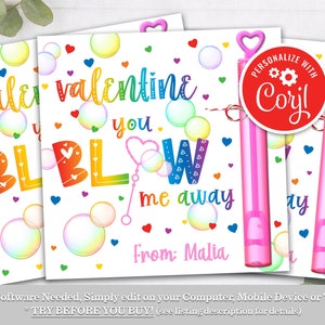 Valentine You Blow Me Away Valentine Bubble Tag You Make My Heart Pop ...